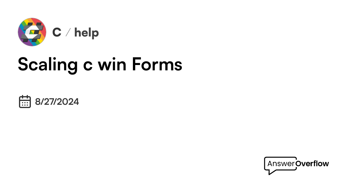 Scaling c# win Forms - C#