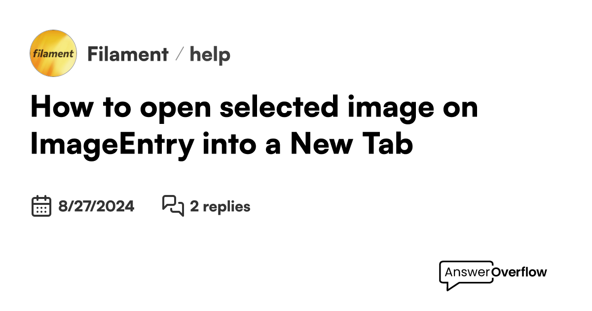 How to open selected image on ImageEntry into a New Tab ? - Filament