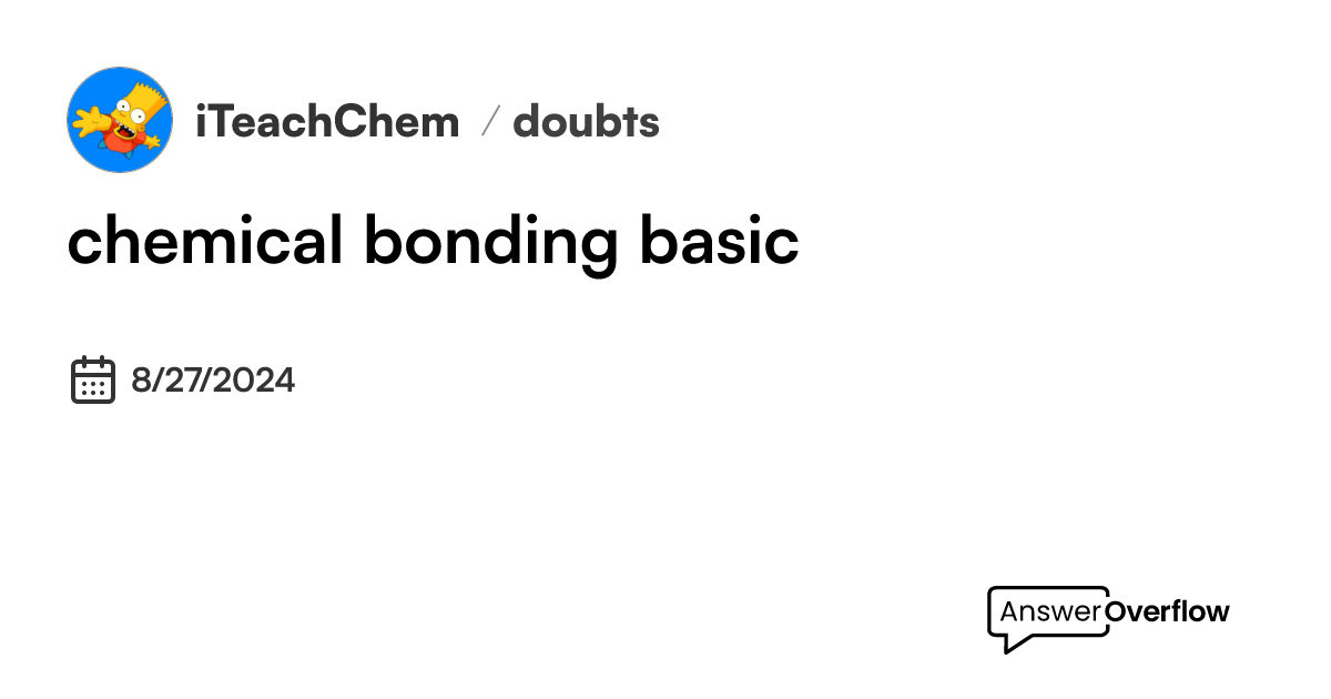 chemical bonding basic - iTeachChem