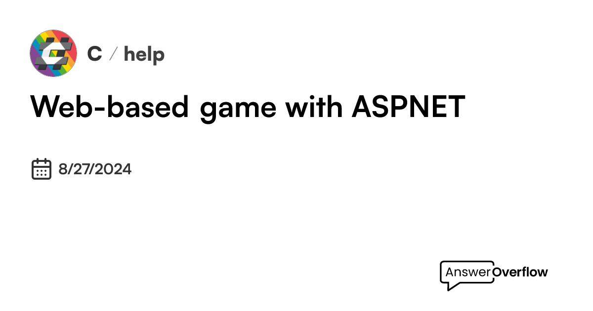 Web-based game with ASP.NET - C#