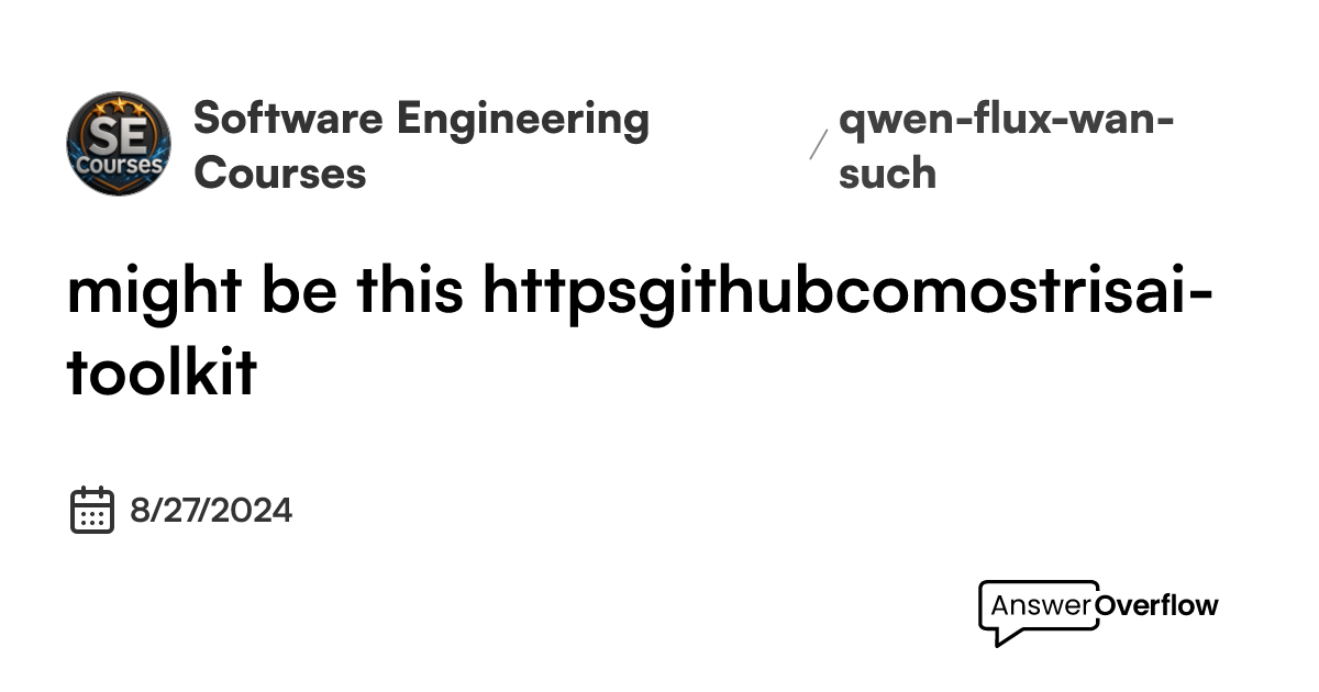 might be this? https://github.com/ostris/ai-toolkit/ - Software Engineering Courses (SECourses)