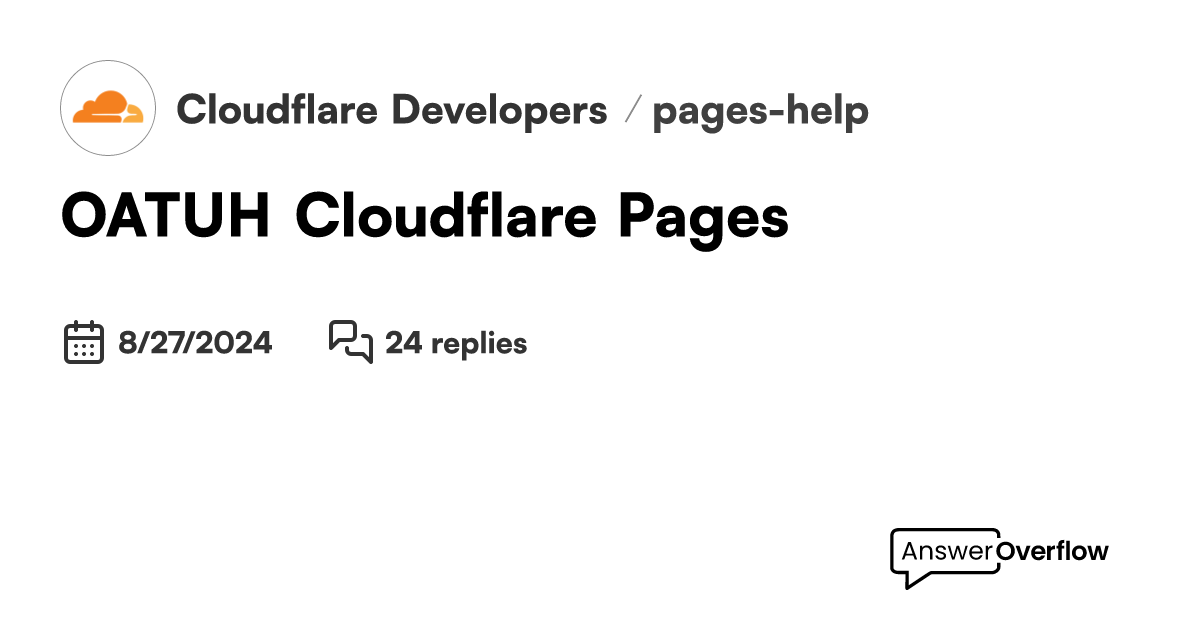 OATUH Cloudflare Pages - Cloudflare Developers