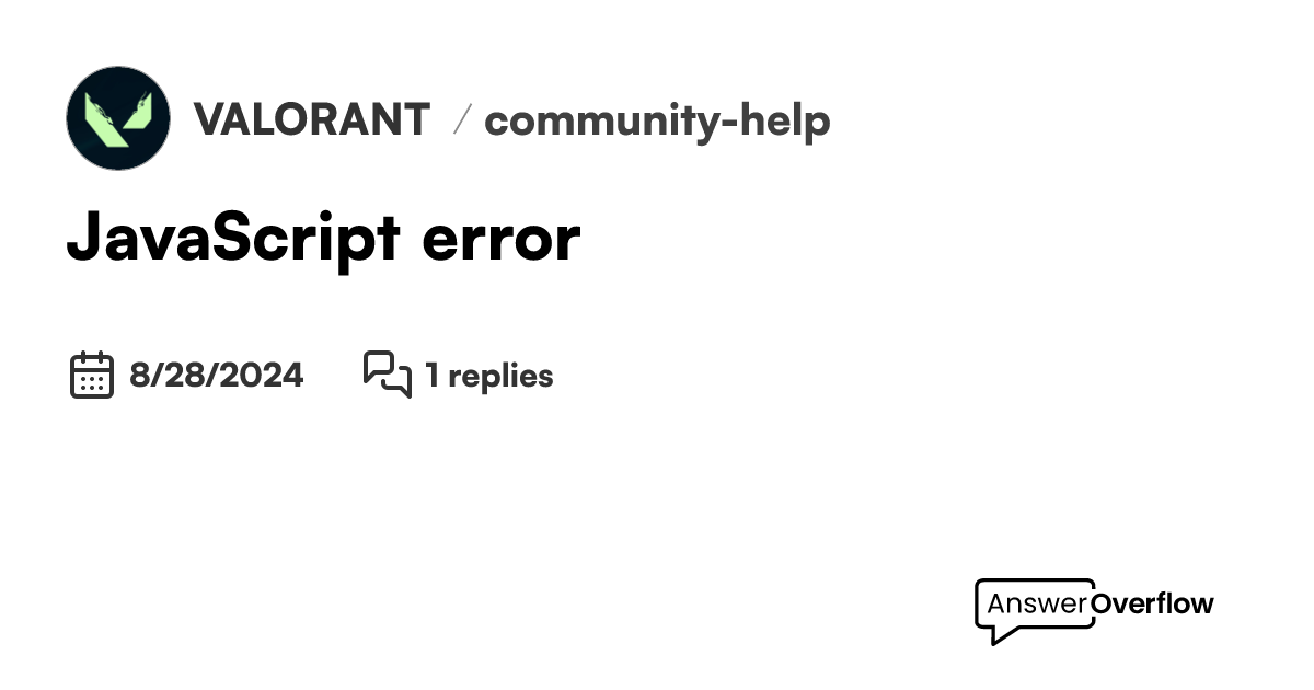JavaScript error - VALORANT