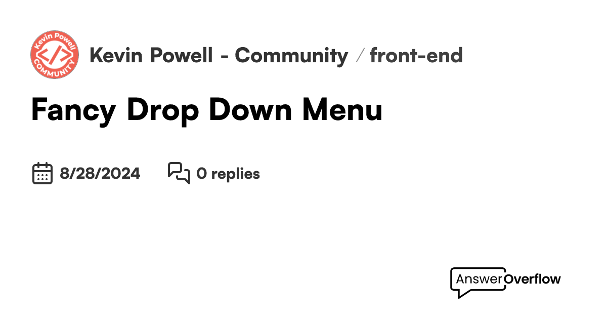 Fancy Drop Down Menu - Kevin Powell - Community