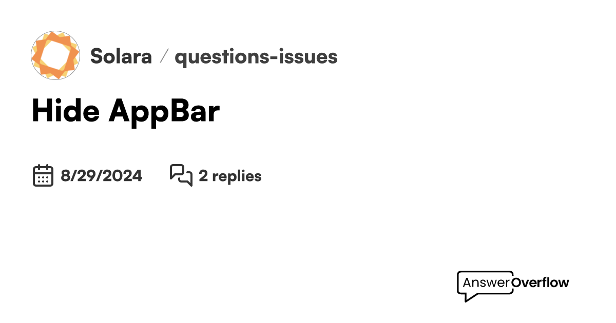 Hide AppBar - Solara