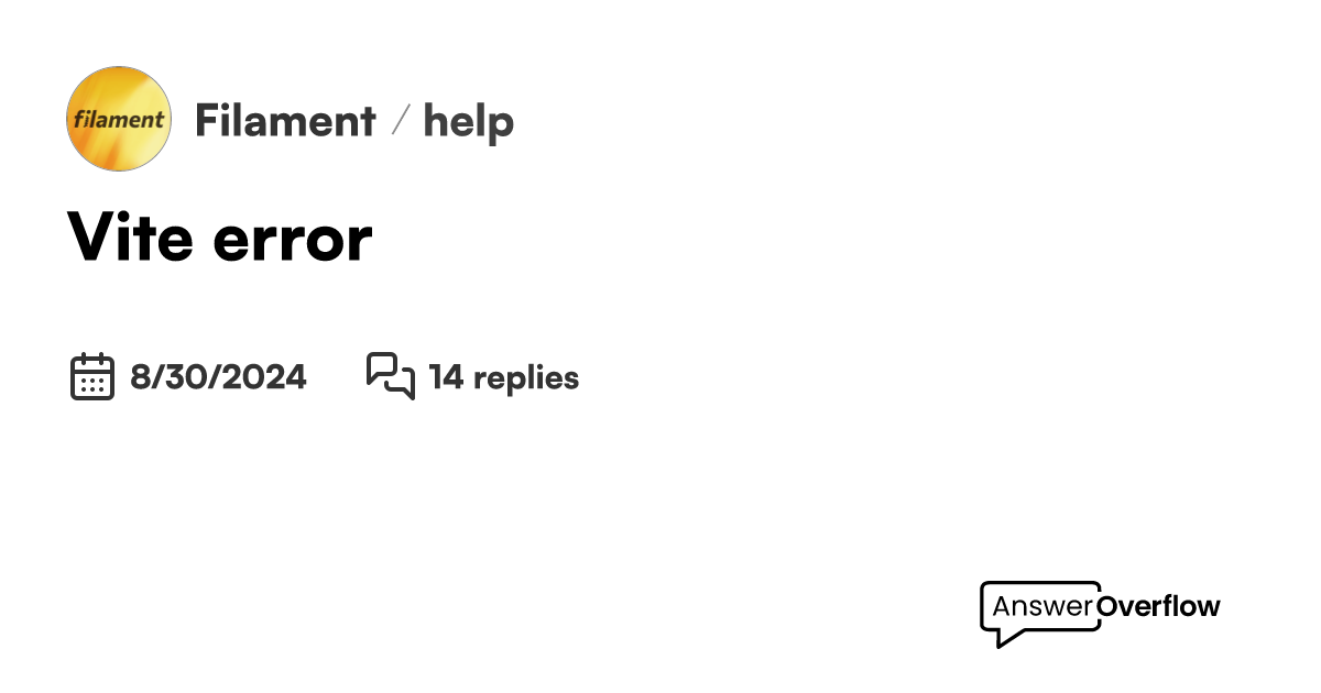 Vite error - Filament