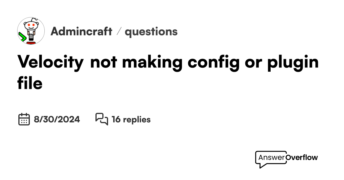 Velocity not making config or plugin file - Admincraft