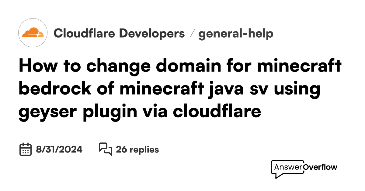 How to change domain for minecraft bedrock of minecraft java sv using geyser plugin via ...