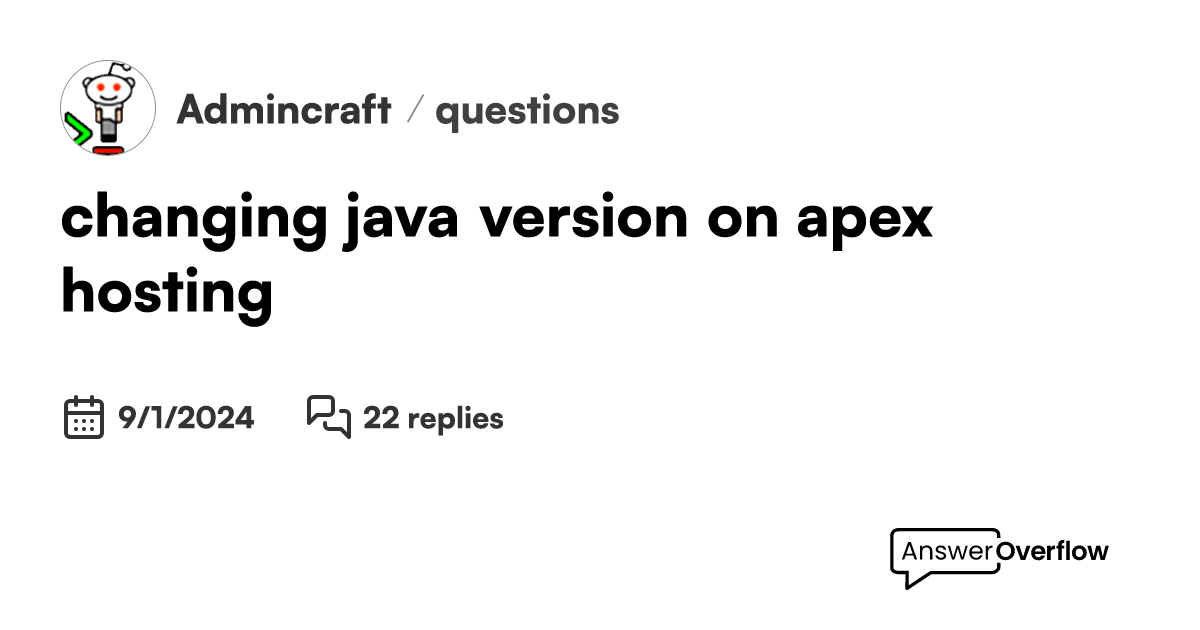 changing java version on apex hosting - Admincraft