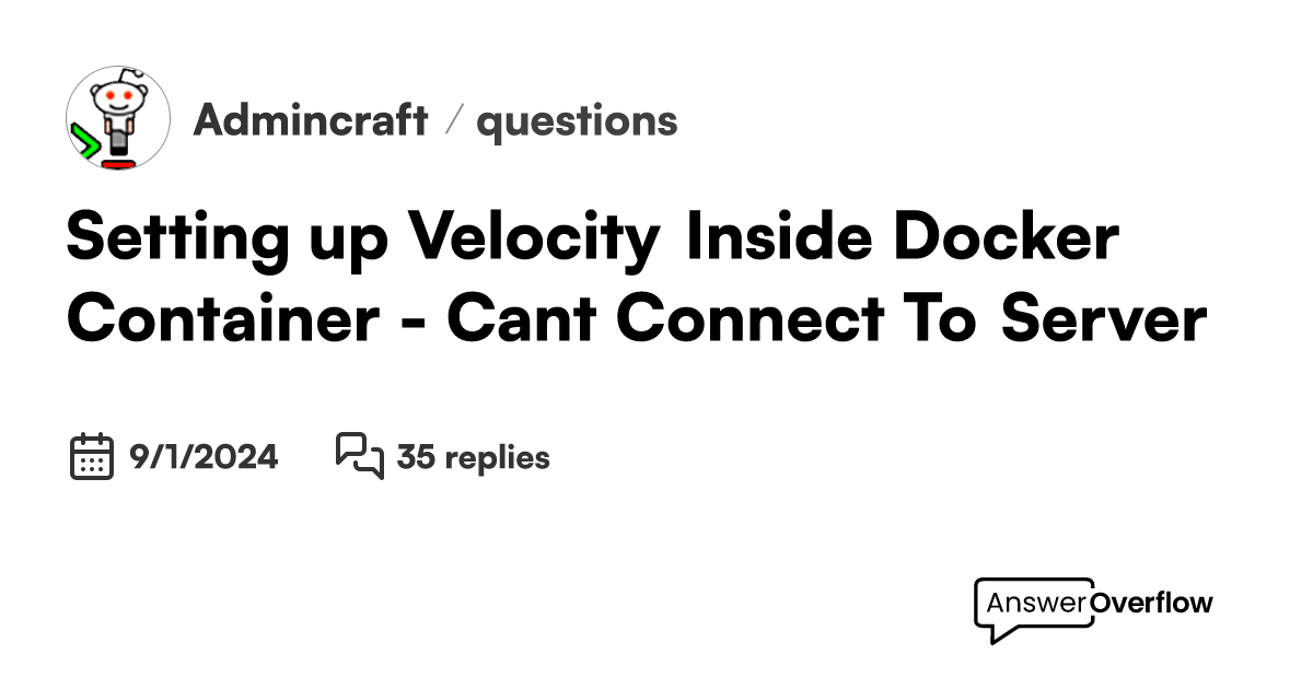 Setting up Velocity Inside Docker Container - Can't Connect To Server - Admincraft