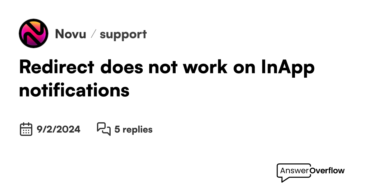 Redirect does not work on InApp notifications - Novu