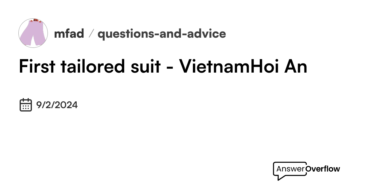 First tailored suit - Vietnam/Hoi An - mfad