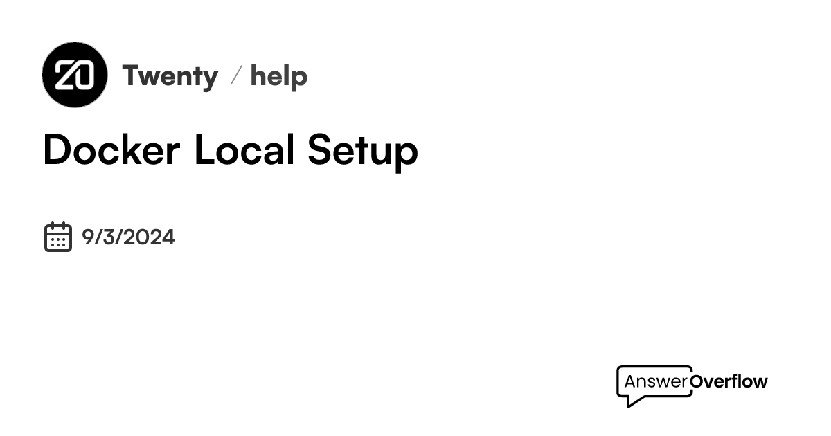 Docker Local Setup - Twenty