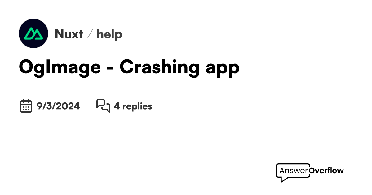 OgImage - Crashing app - Nuxt