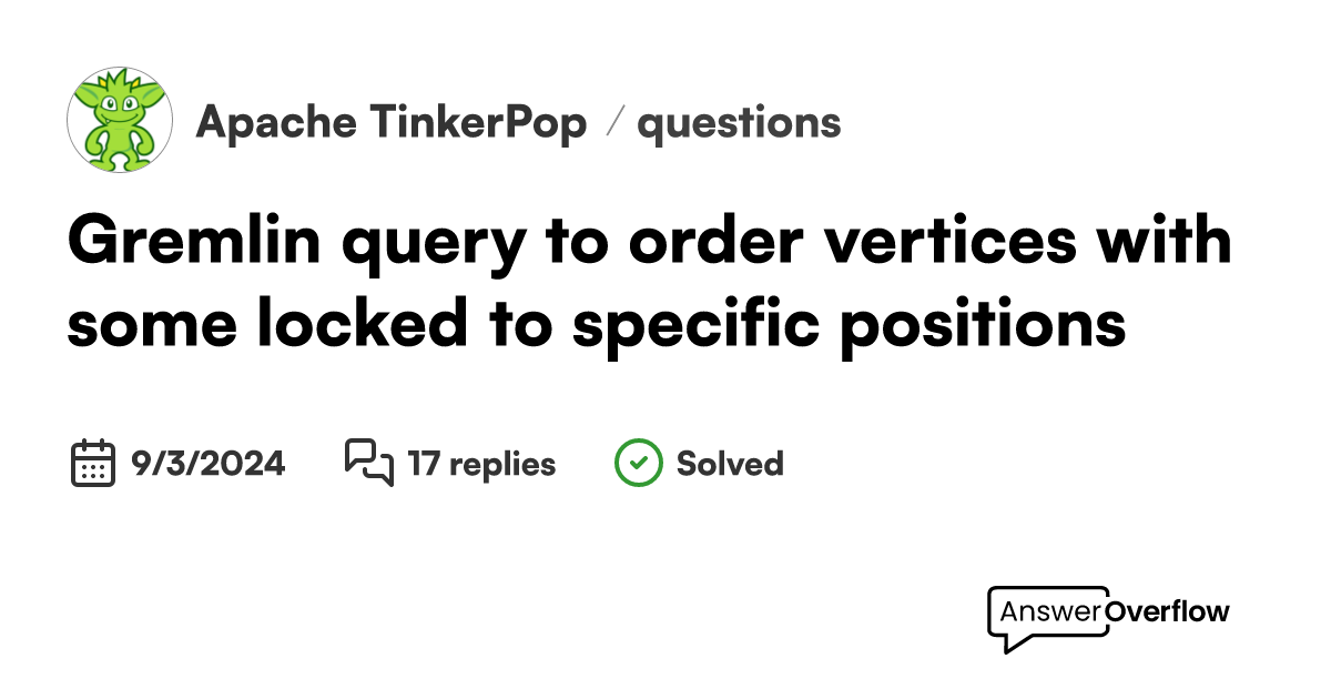 Gremlin Query To Order Vertices With Some Locked To Specific Positions