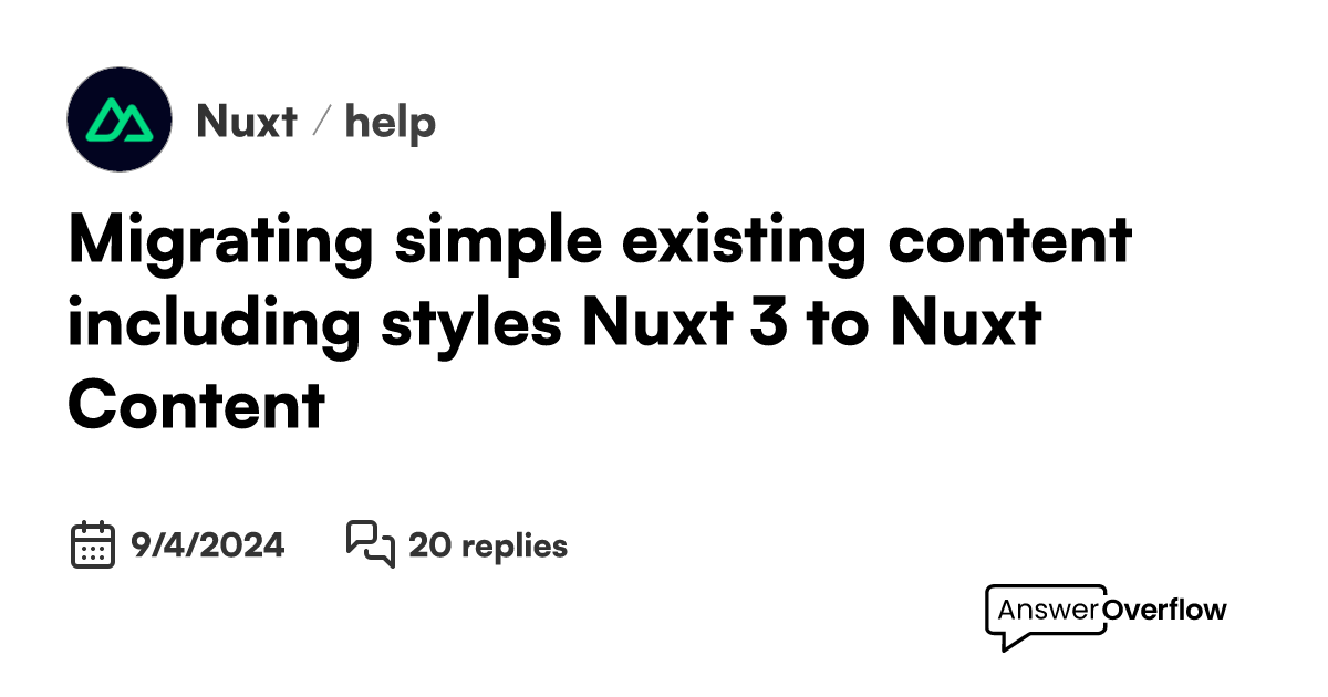 Migrating simple existing content including styles (Nuxt 3) to Nuxt Content - Nuxt