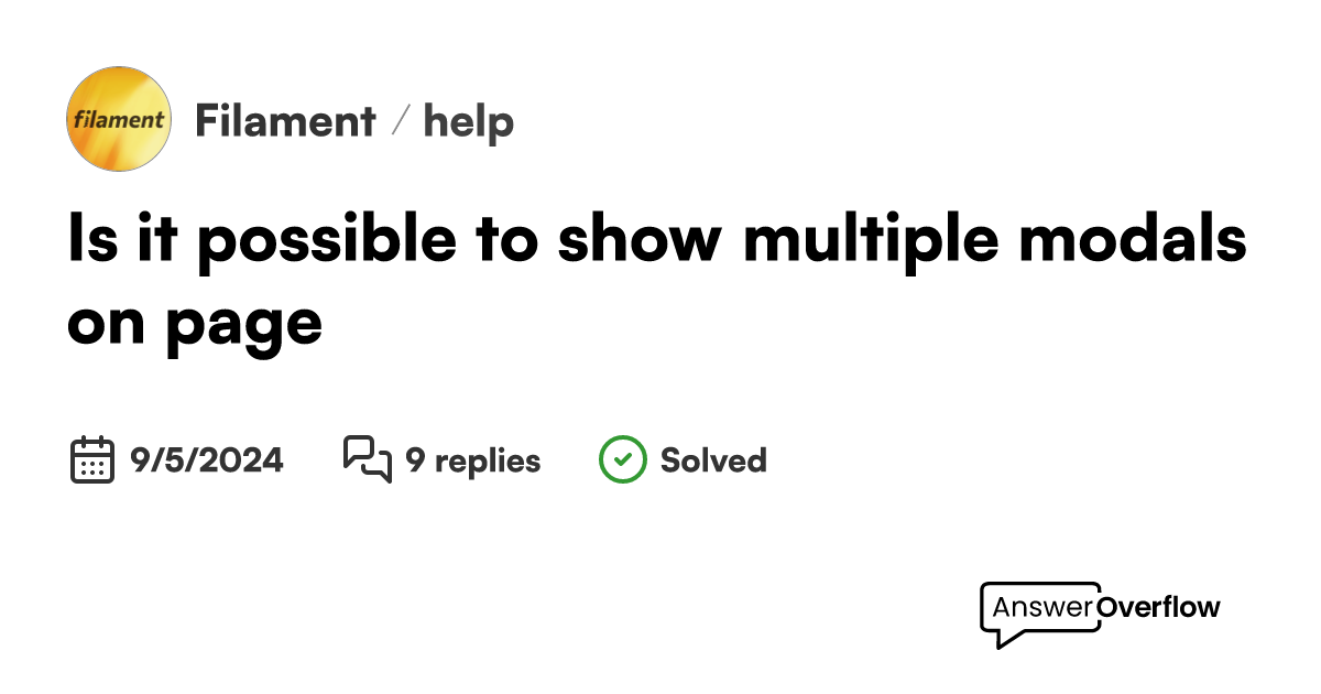 Is it possible to show multiple modals on page - Filament