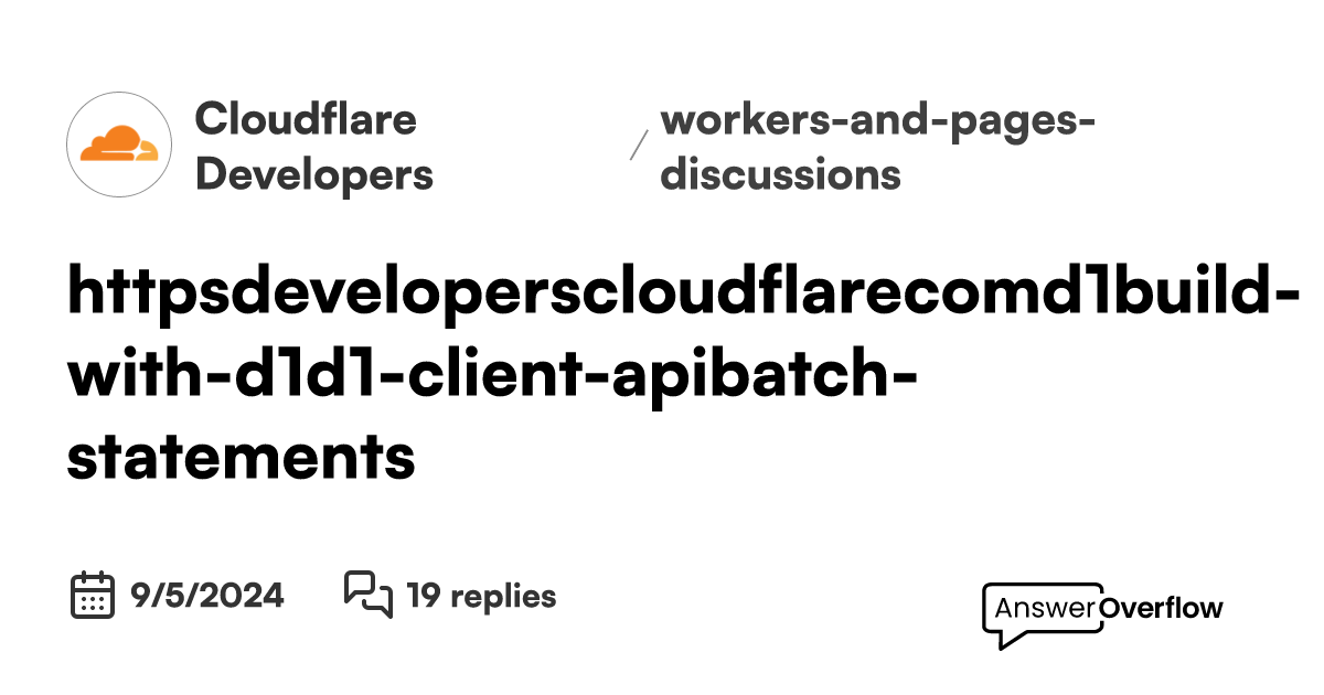 https://developers.cloudflare.com/d1/build-with-d1/d1-client-api/#batch-statements - Cloudflare ...