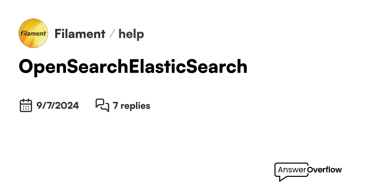 OpenSearch/ElasticSearch - Filament