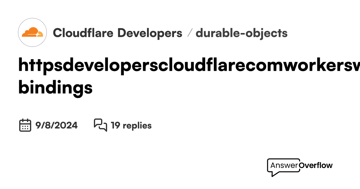 https://developers.cloudflare.com/workers/wrangler/api/#supported-bindings - Cloudflare Developers