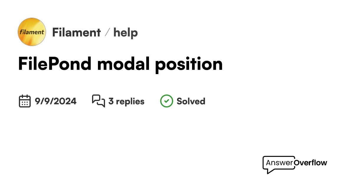 FilePond modal position - Filament