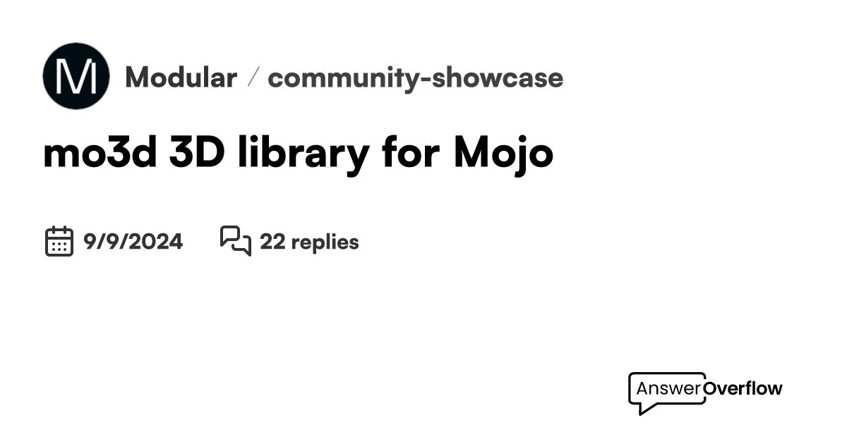 mo3d: 3D library for Mojo - Modular