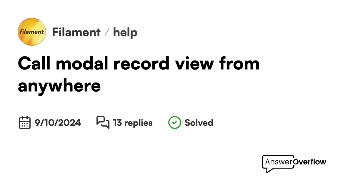 Call modal record view from anywhere. - Filament