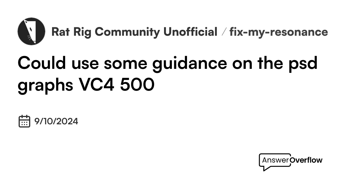 Could use some guidance on the psd graphs. VC4 500 - Rat Rig Community ...