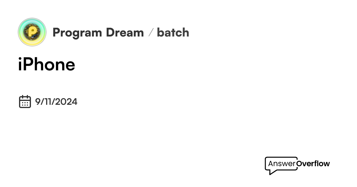 iPhone - Program Dream