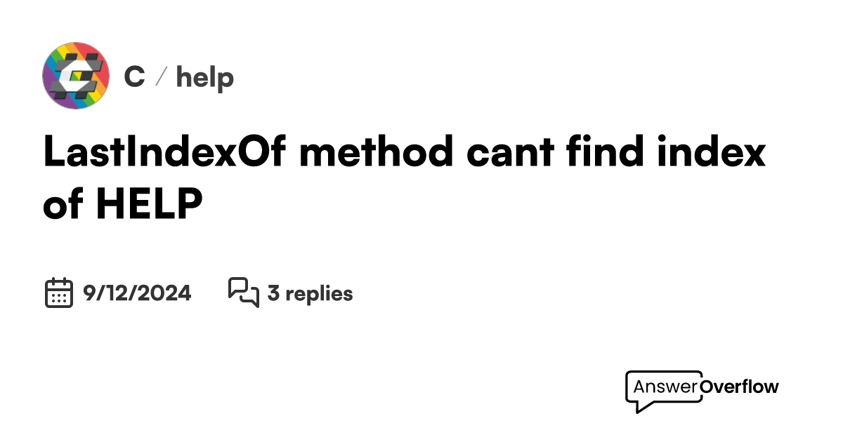 LastIndexOf method can't find index of ";" HELP - C#