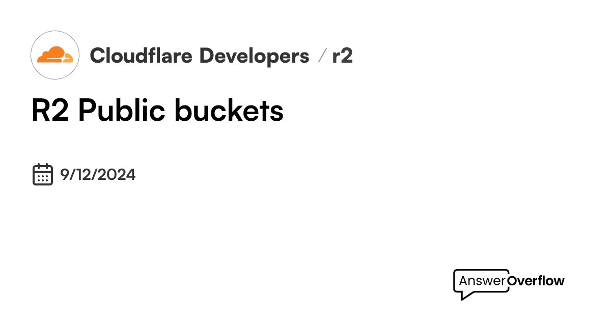 R2 Public buckets - Cloudflare Developers