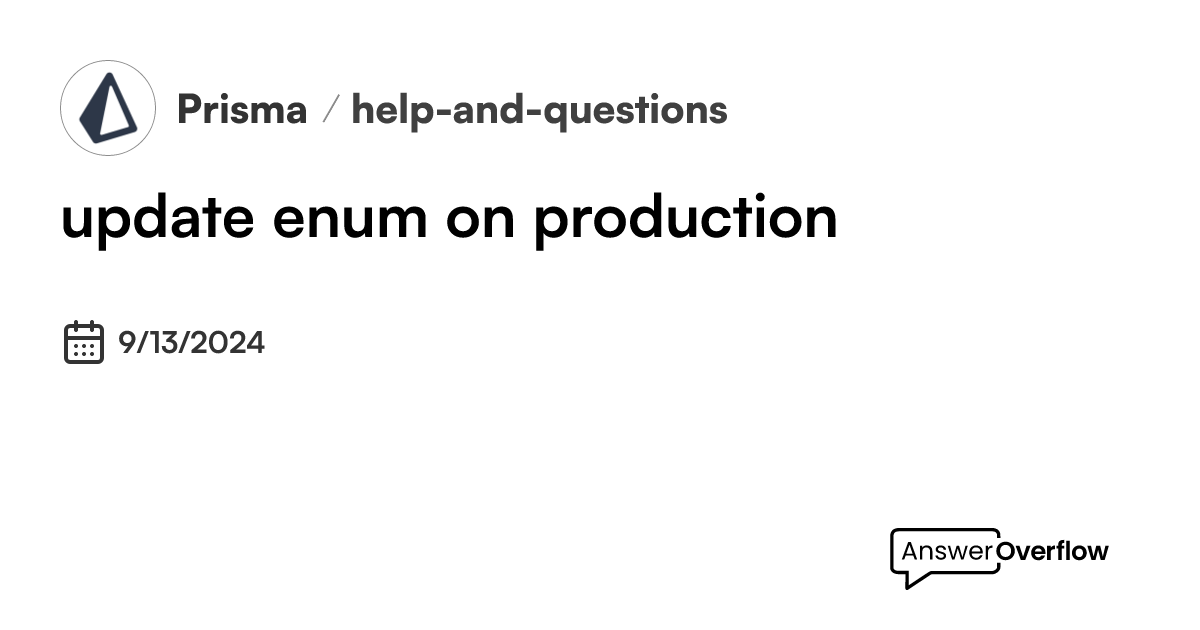 update enum on production - Prisma