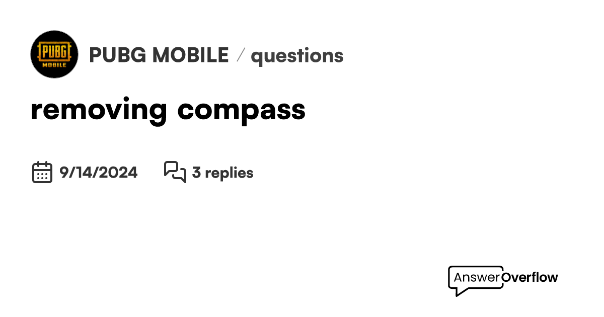 removing compass - PUBG MOBILE