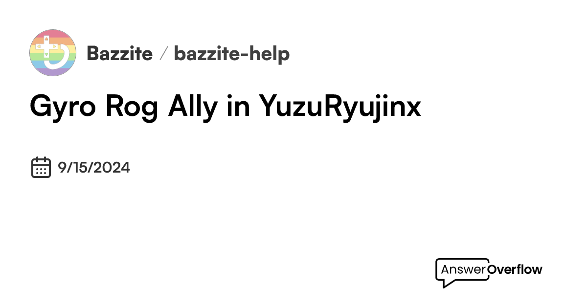 Gyro Rog Ally in Yuzu/Ryujinx - Universal Blue