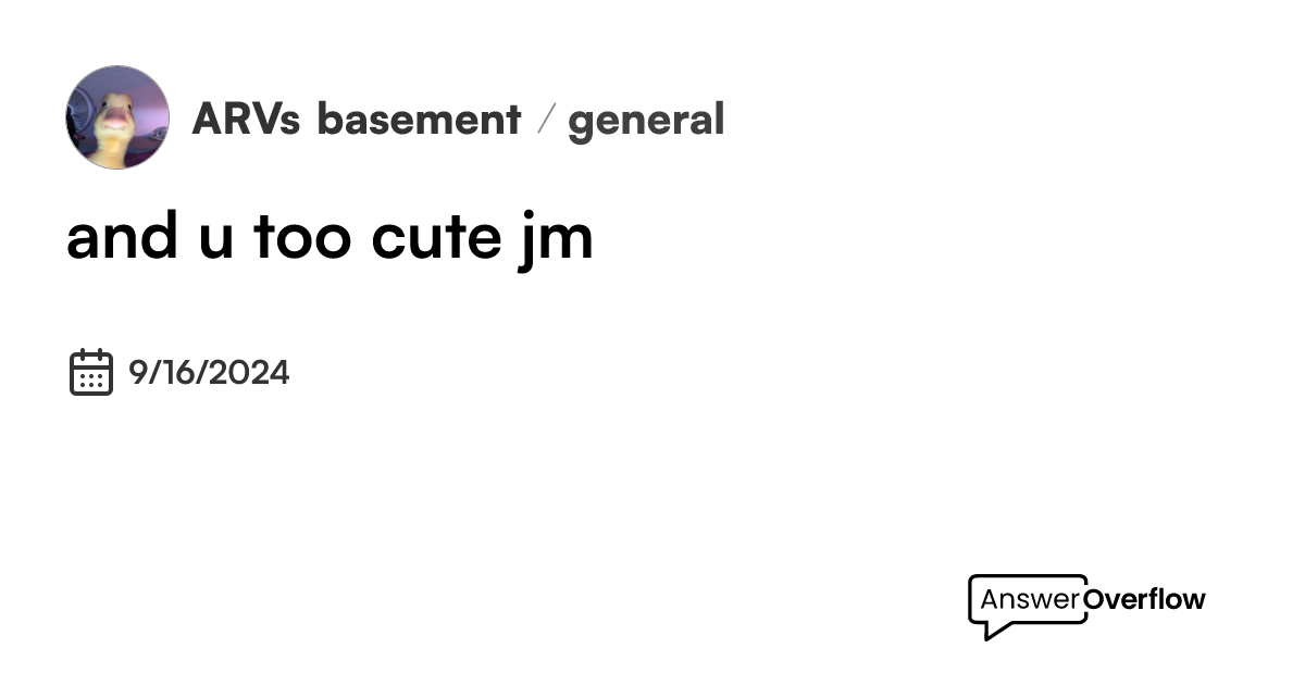 and u too, cute jm - ARV's basement