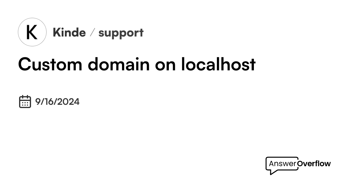 Custom domain on localhost - Kinde