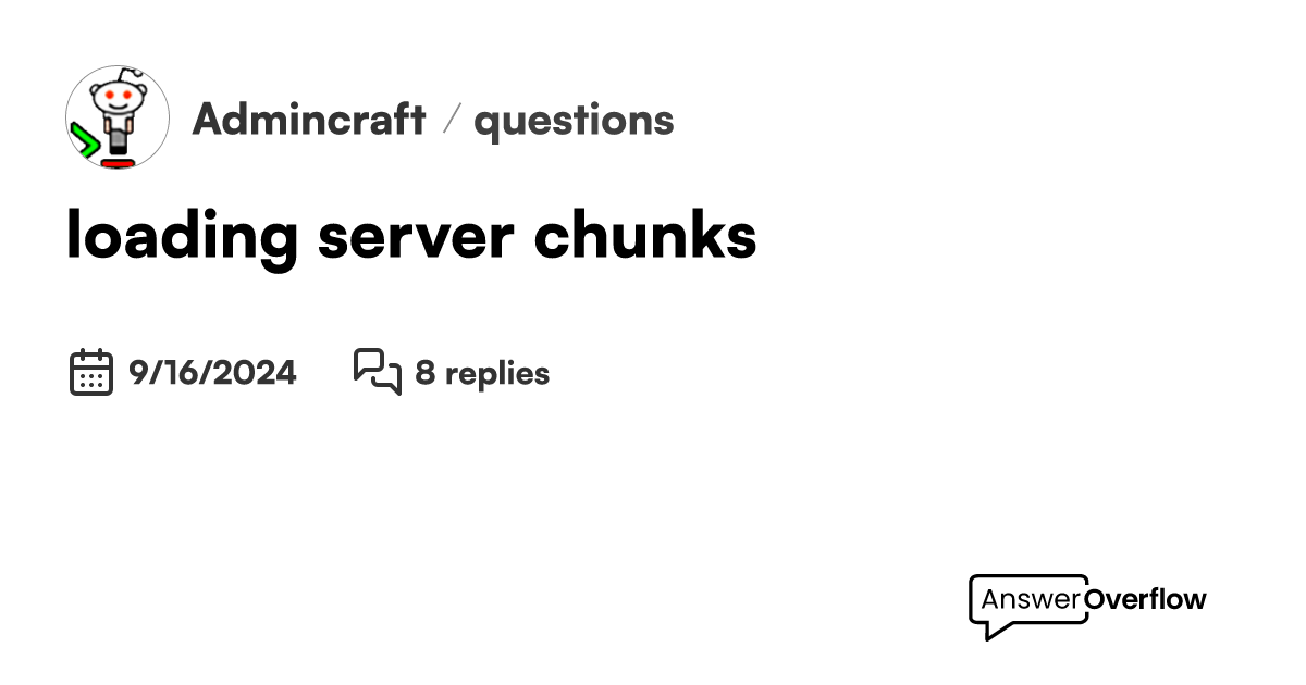 loading server chunks - Admincraft