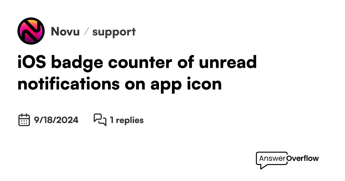 iOS badge (counter of unread notifications on app icon) - Novu