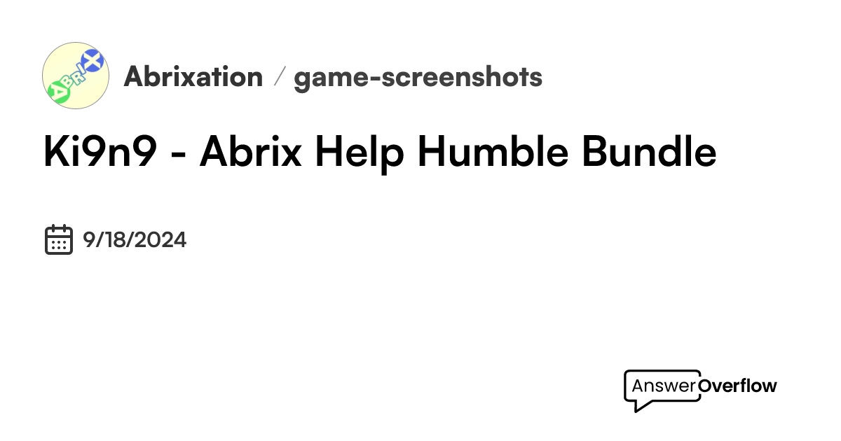Ki9n9 - @Abrix (Help Humble Bundle) - Abrixation