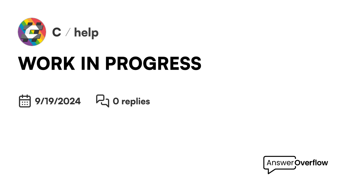 [WORK IN PROGRESS] - C#