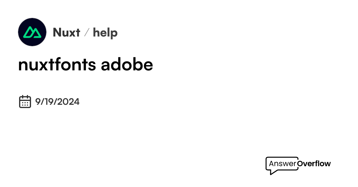 @nuxt/fonts adobe - Nuxt