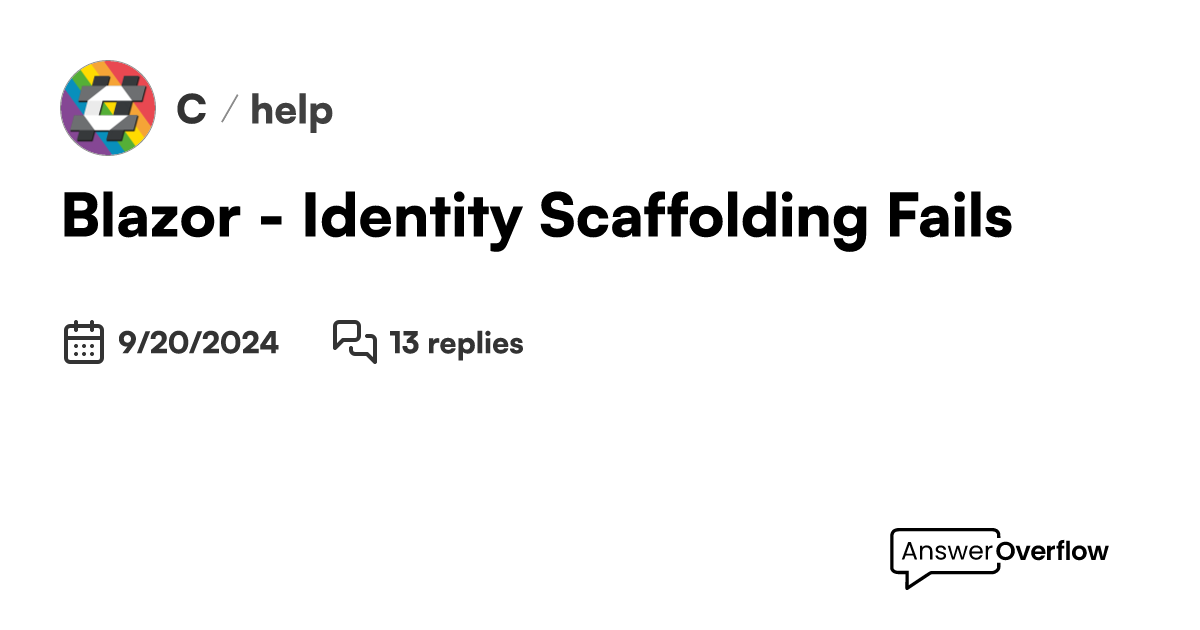 Blazor - Identity Scaffolding Fails - C#