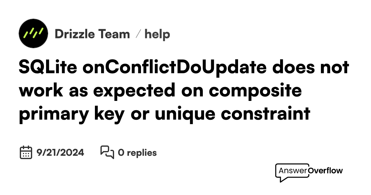 SQLite onConflictDoUpdate does not work as expected on composite primary key or unique ...