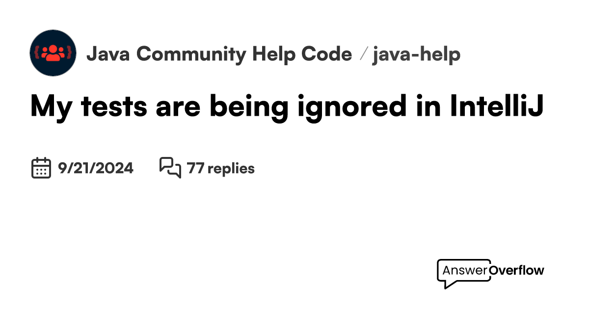 My tests are being ignored in IntelliJ. - Java Community | Help. Code ...