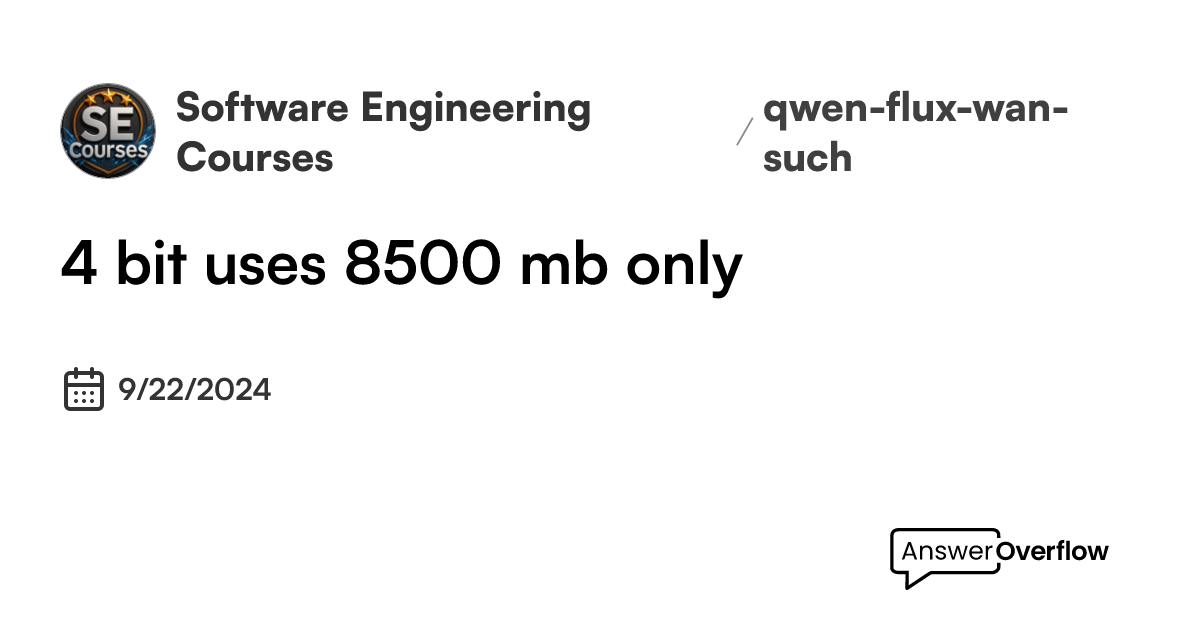 4 bit uses 8500 mb only - Software Engineering Courses (SECourses)