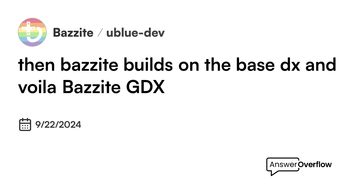 then bazzite builds on the base dx and voila, Bazzite GDX - Universal Blue