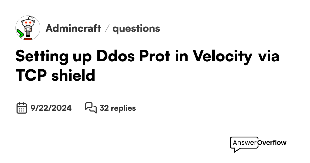 Setting up Ddos Prot. in Velocity via TCP shield? - Admincraft