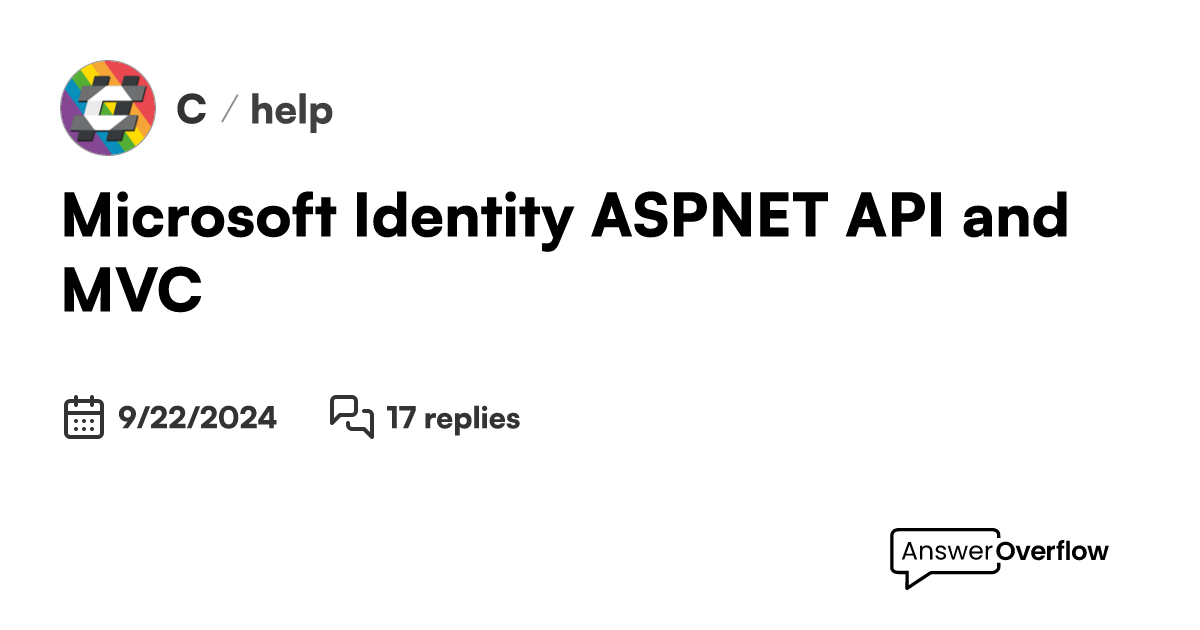 Microsoft Identity, ASP.NET API and MVC - C#