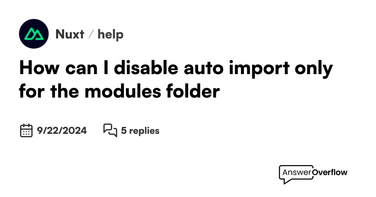 How can I disable auto import only for the modules' folder? - Nuxt