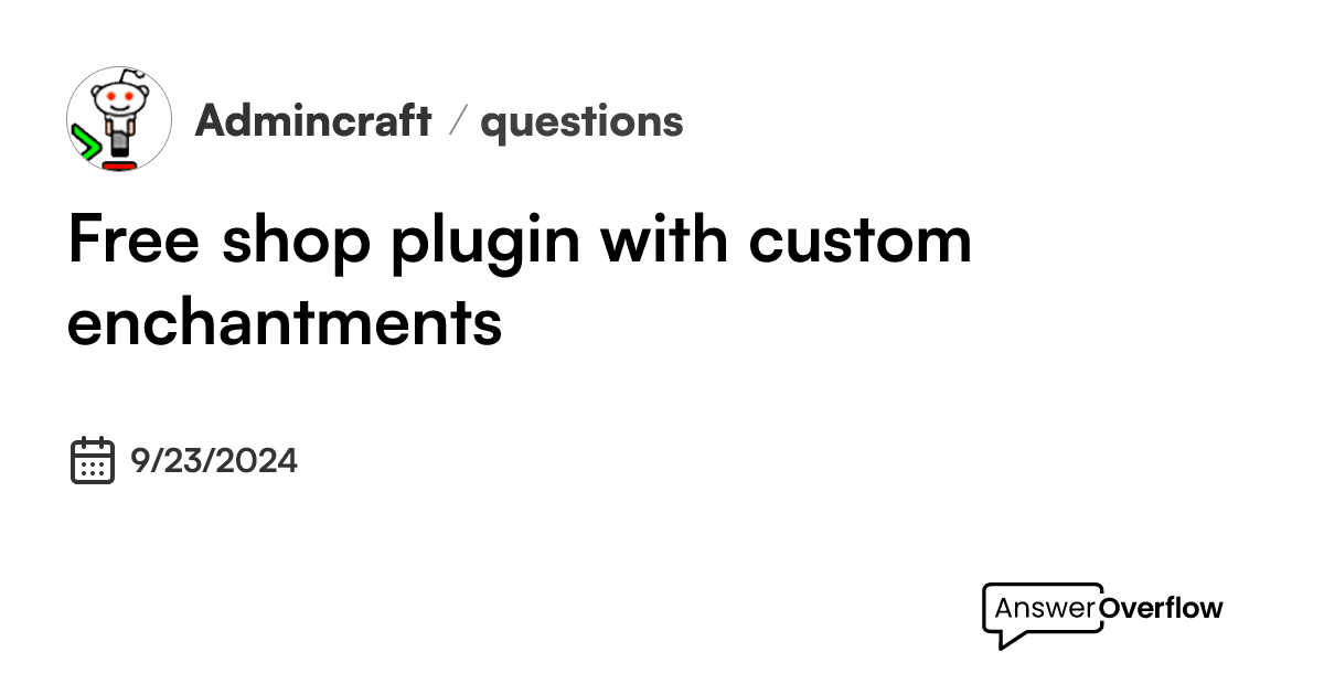 Free shop plugin with custom enchantments - Admincraft